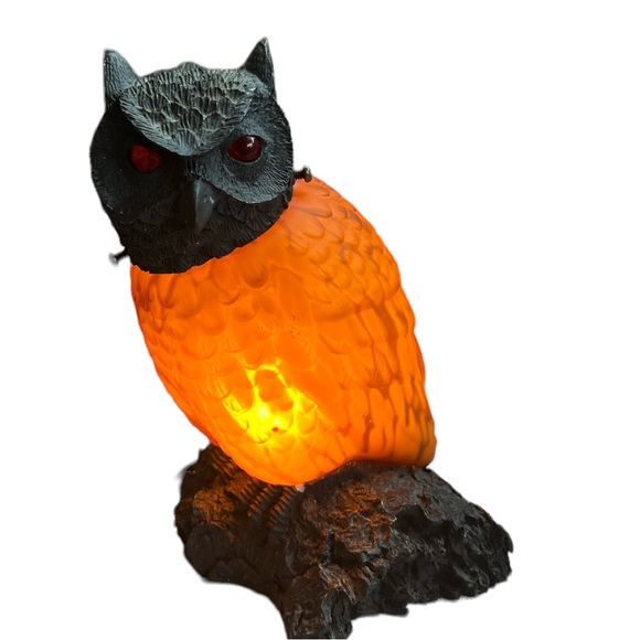 Accents | Vintage Amber Glass Owl Lamp | Poshmark